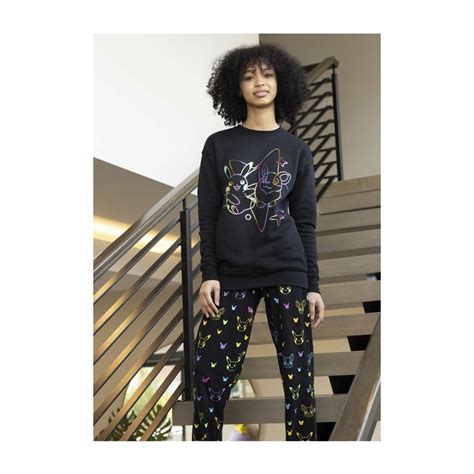 Pikachu And Yamper Electric Pals Black Sleep Pants Women Pokémon Center Official Site