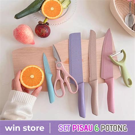 Jual Pisau Premium Dapur Set 6in1 Kitchen Knife Set Tajam Good Quality