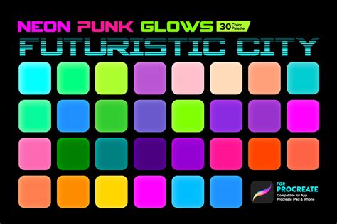 Neon Punk Glows Color Palette Procreate Graphic By Emojoez · Creative
