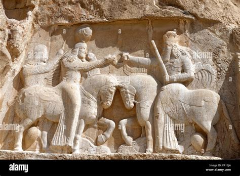 Bas Relief Showing The Investiture Of Ardashir I Naqsh E Rostam Necropolis Persepolis Area