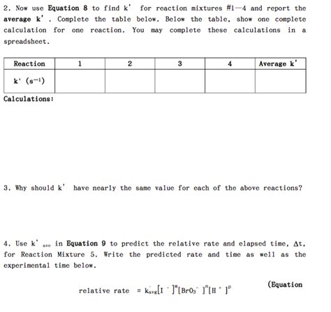 Solved Data Table 1 Enter Reactant Concentrations From The