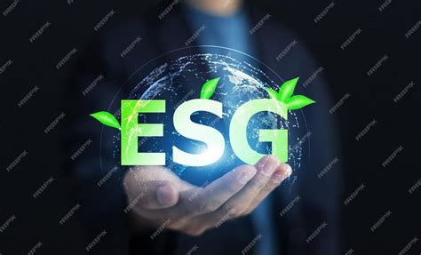 비즈니스맨 Esg 배경 Esg 환경 사회 거버넌스 비즈니스 전략 투자 개념 프리미엄 사진