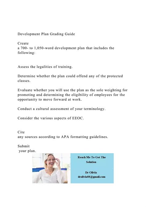 Development Plan Grading Guidecreate A 700 To 1050 Word Docx