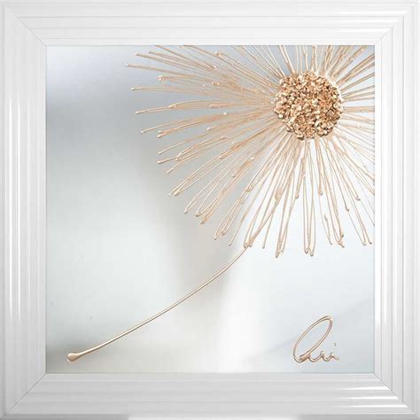 Rose Gold Crushed Glass Dandelion Framed Wall Art 1wall