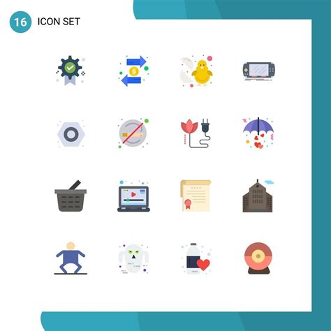 Set Of 16 Vector Flat Colors On Grid For Psp Game Interchange Device