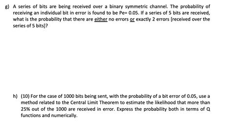 Solved G A Series Of Bits Are Being Received Over A Binary Chegg