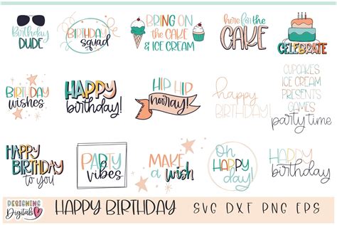 Happy Birthday Svg Bundle Party Svg Graphic By Designingdigitals