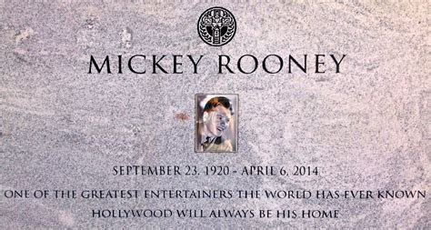 Mickey Rooney Hollywood Forever Cemetery Cemetery Headstones Old