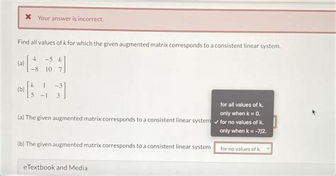 Solved Your Answer Is Incorrectfind All Values Of K ﻿for