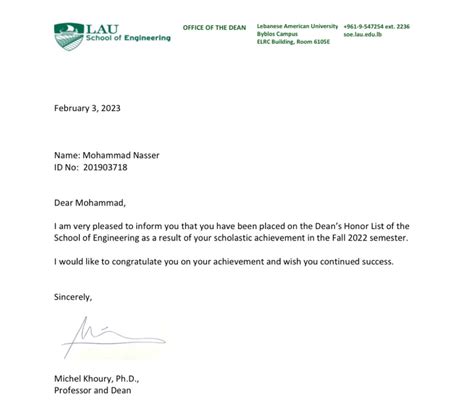 Mohammad Nasser On Linkedin I Am Happy To Announce That I Have Been Placed On The Deans Honor
