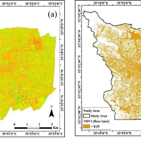 A The Map Of The Normalized Difference Vegetation Index Ndvi And Download Scientific