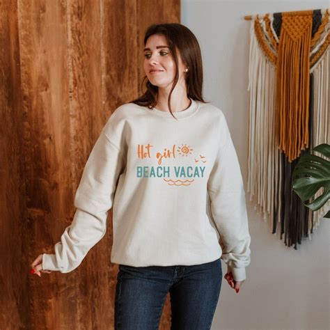 Hot Girl Beach Vacay Sweatshirt Gray Large Artofit