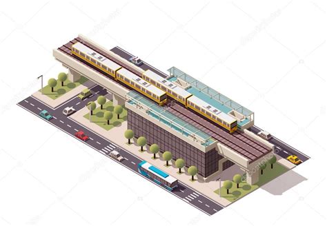 Vector Isometric City Train Station — Stock Vector © Tele52 97692234