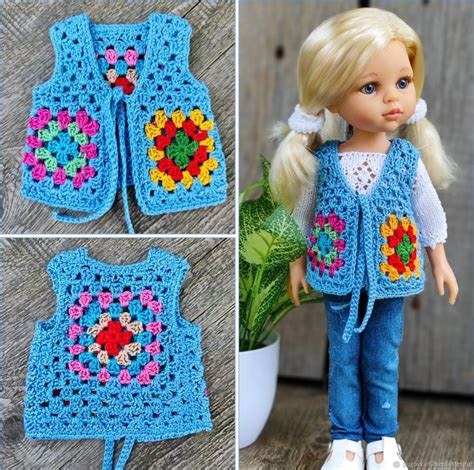 Вязаный летний жилет для куклы Paola Reina в интернет магазине на Ярмарке Мастеров Одежда для