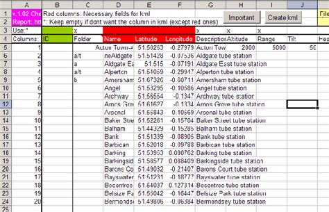 XLS2KML Another Excel To KML Converter With A Few Extras
