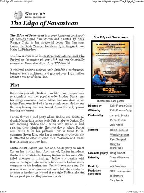 The Edge Of Seventeen Wikipedia Pdf