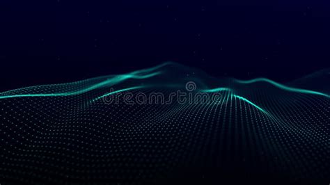 Dynamic Wave Of Glowing Particles Data Flow Information Concept Of
