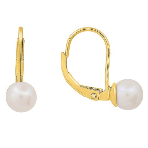 Genuine Freshwater Pearl Leverback Earrings Miles Kimball