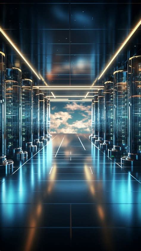Cloud Computing And Big Data Concept Visualized With Server Racks In 3d
