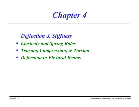 Notes On Deflection And Stiffness Static Machine Components Me 350