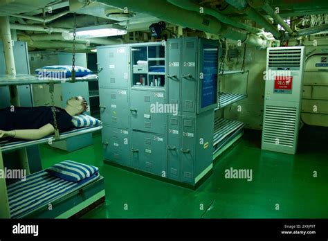 Ulsan South Korea March 17th 2024 The Sleeping Quarters Inside The