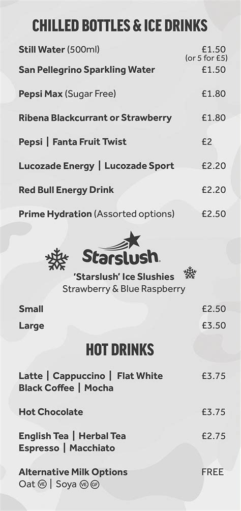 Venue Menu Refreshments Upgrades And More GO Laser Tag London