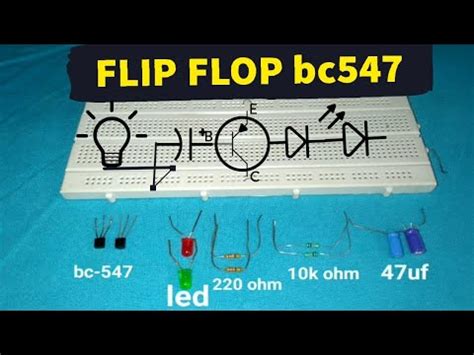 FLIP FLOP LED Flasher Circuit Using Transistor BC547 Breadboard Tutorial YouTube