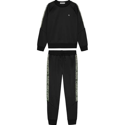 Calvin Klein Jeans Tape Tracksuit Set Men Black Flannels