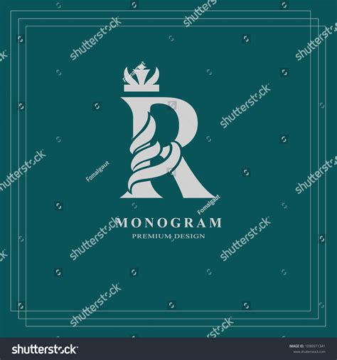Elegant Letter R Crown Graceful Royal Stock Vector Royalty Free