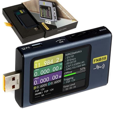 Tester USB wielofunkcyjny z Bluetooth USB C napięcia natężenia FNIRSI FNB