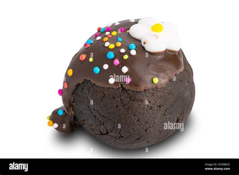 High Angle View Of Choc Ball Or Chocolate Ball Topping With Colorful