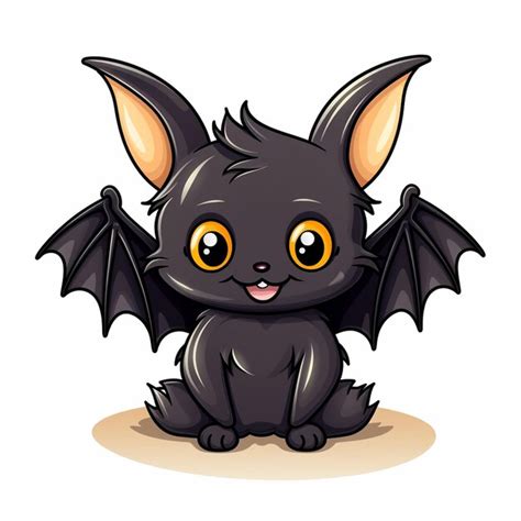 Premium Vector Cute Cartoon Black Bat Vector Illustration Isolated On