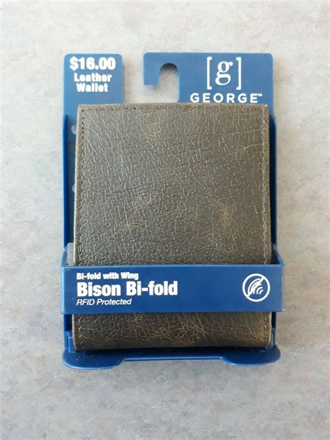 George Brown Leather Wallet Bison Bi Fold With Wing Rfid