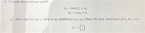 Solved Consider The Nonlinear Chegg