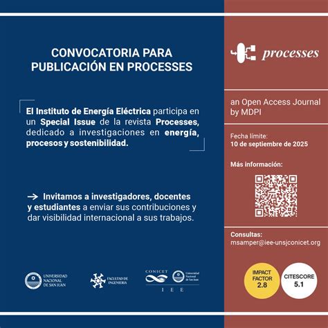 El Iee Participa En Un Special Issue De La Revista Processes Iee