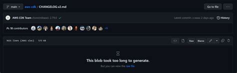 CHANGELOG V2 Md File Getting Too Big To View On GitHub Issue 25550