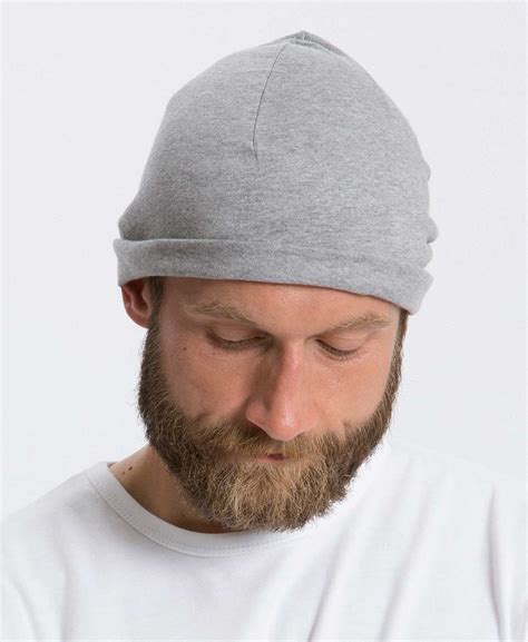 Mütze aus T Shirt Stoff aus 100 Bio Baumwolle grau meliert