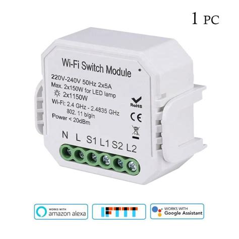 Tuya Wifi Esp8266 Switch Modul 2 Utas Váltó Breaker Diy Fény Smart