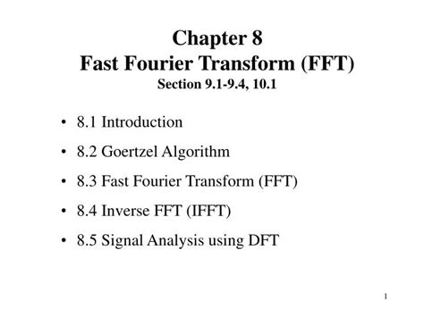 Ppt Introduction Goertzel Algorithm Fast Fourier
