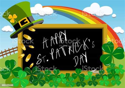 야외에서 가기 무지개 황금 동전 및 Shamrocks 행복 한 성 패 또는 세인트 패트릭 S 날 세인트 Patricks 모자