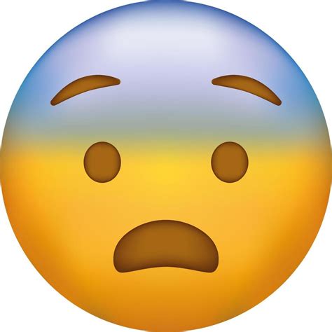 Screaming In Fear Emoji Horror And Fright Emoticon Yellow Face With Blue Forehead 22932682