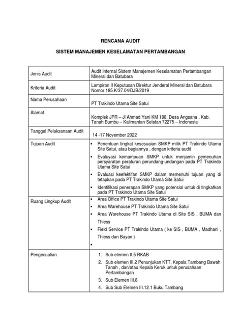 Rencana Auidt Smkp Pttu Satui Pdf