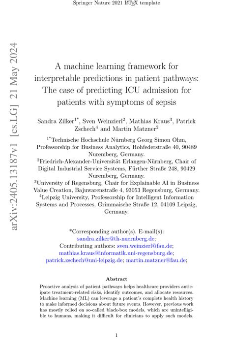 Pdf A Machine Learning Framework For Interpretable Predictions In