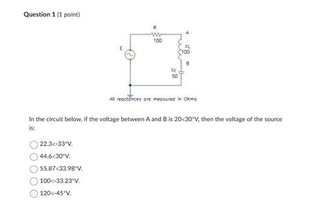 solved question 1 1 point in the circuit below if the