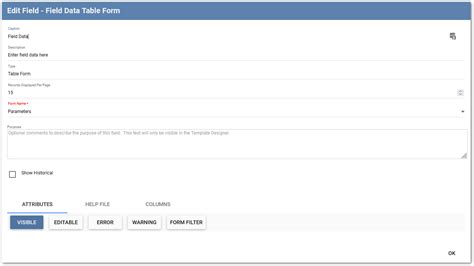 Collect Forms Table Form Field Type