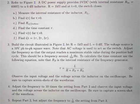 Solved Voltage Source Figure RL Circuit Refer To Figure Chegg