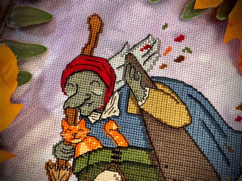 Flying Baba Yaga Pdf Cross Stitch Pattern Thestitchcrypt