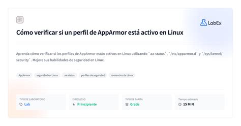 Cómo Verificar Si Un Perfil De Apparmor Está Activo En Linux Labex