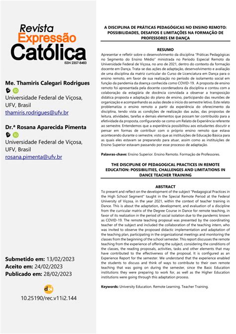Pdf A Disciplina De PrÁticas PedagÓgicas No Ensino Remoto