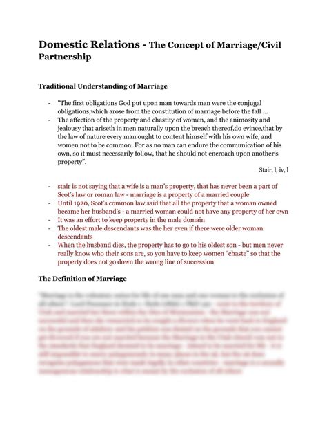 Domestic Relations The Concept Of Marriage Civil Partnership M9208